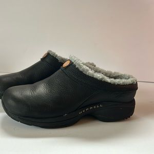 Merrell | Shoes | Merrell Womens Primo Chill Slide Black Leather Faux ...